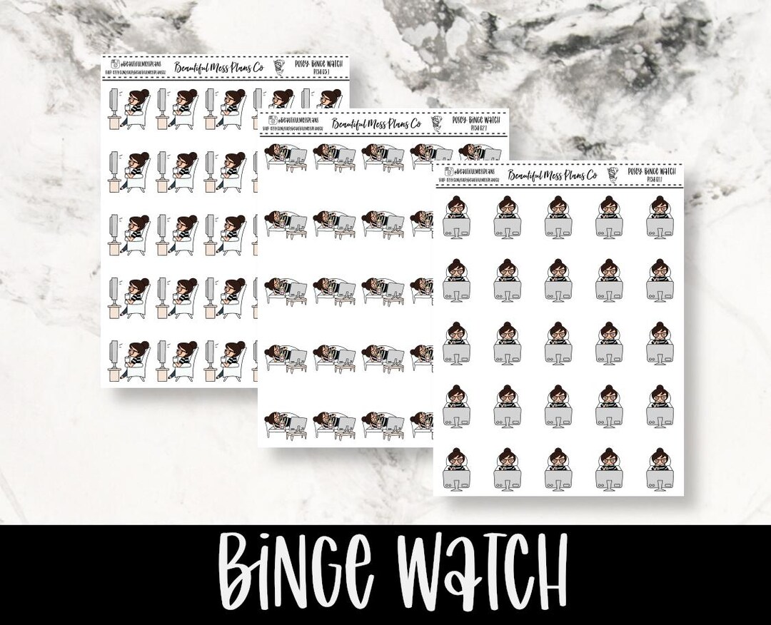 Posey: Binge Watch // Planner Stickers // Character Stickers // Binge ...