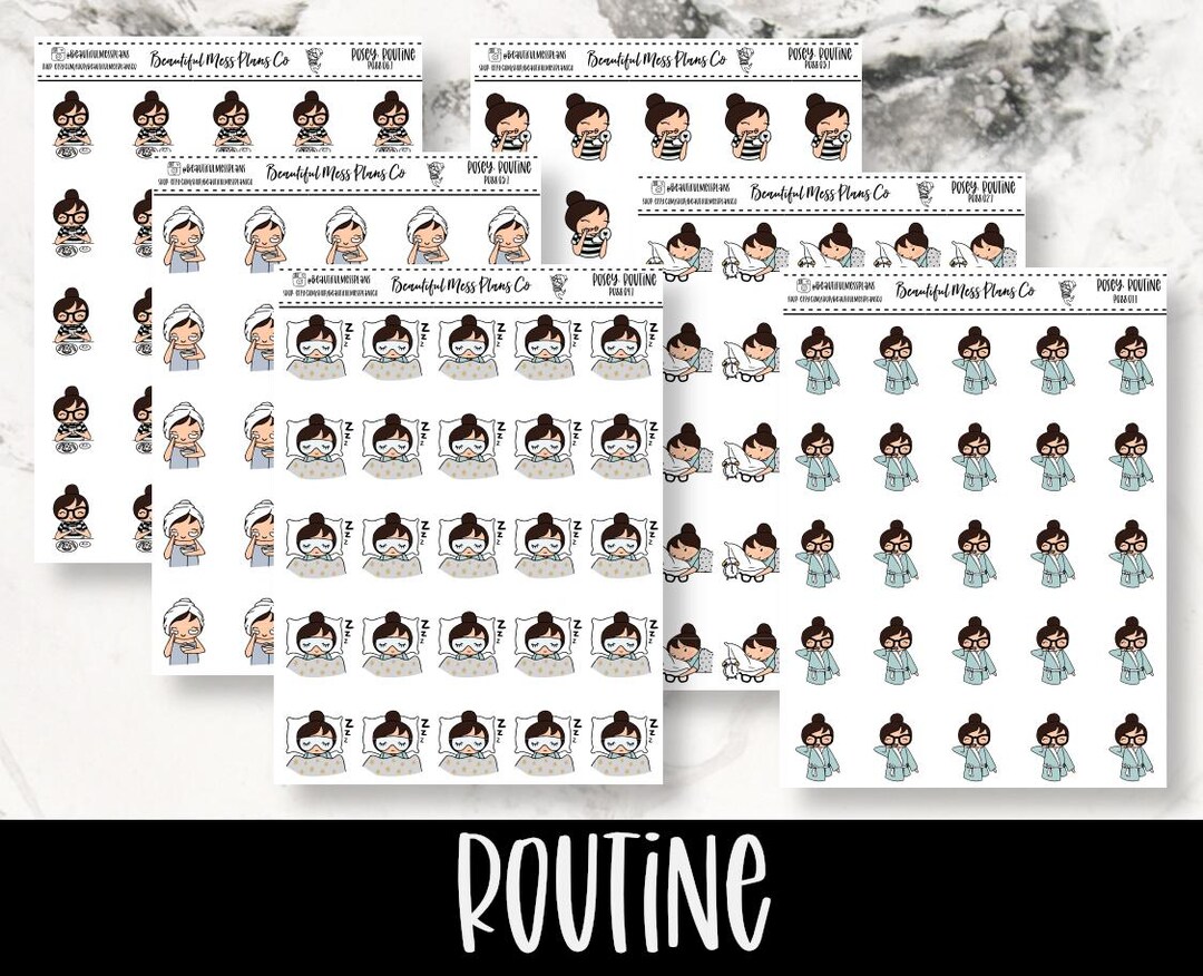 Posey: Routine // Planner Stickers // Character Stickers // Routine ...
