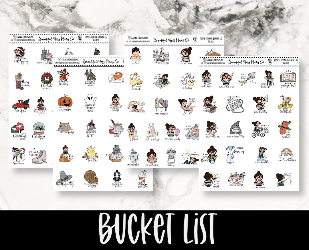Posey: Bucket List // Planner Stickers // Character Stickers ...