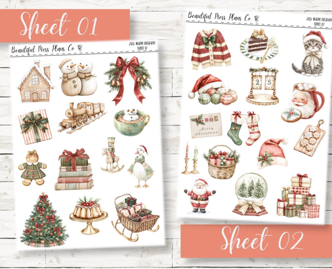 Warm Holidays // Journaling Kit // Planner Stickers // Journaling Kit ...