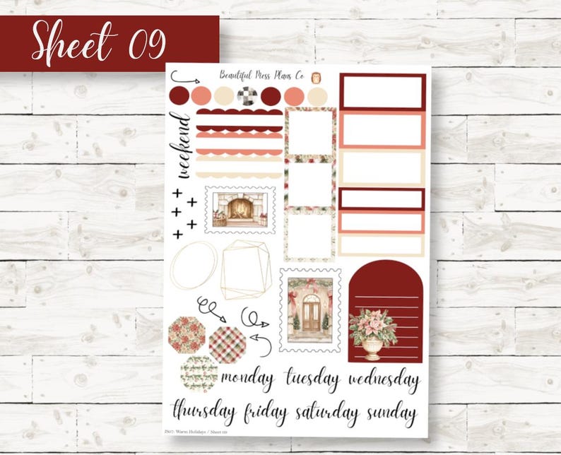 Warm Holidays // Journaling Kit // Planner Stickers // Journaling Kit ...