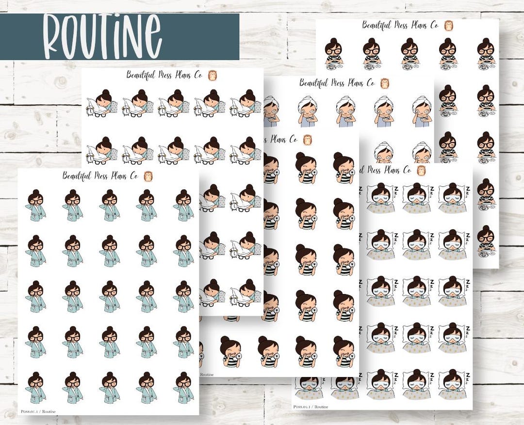 Posey: Routine // Planner Stickers // Character Stickers // Routine ...