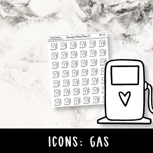 Travel / Car / Gas Icons Printable Planner Stickers for Erin - Etsy