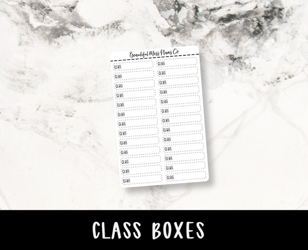Class Boxes // Planner Stickers // Functional Stickers // School ...