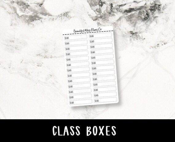 Class Boxes // Planner Stickers // Functional Stickers // | Etsy