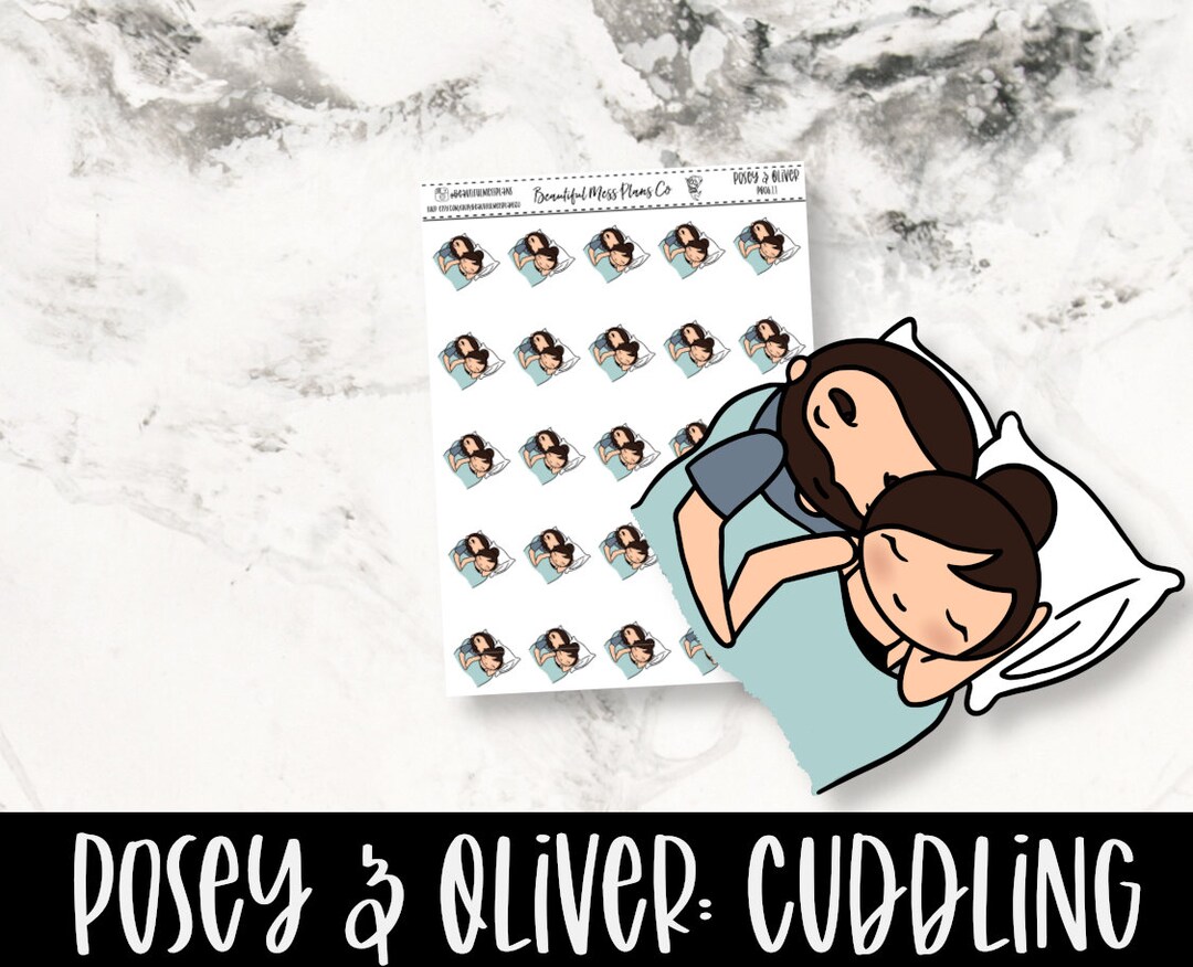 Posey & Oliver: Cuddling // Planner Stickers // Character Stickers ...