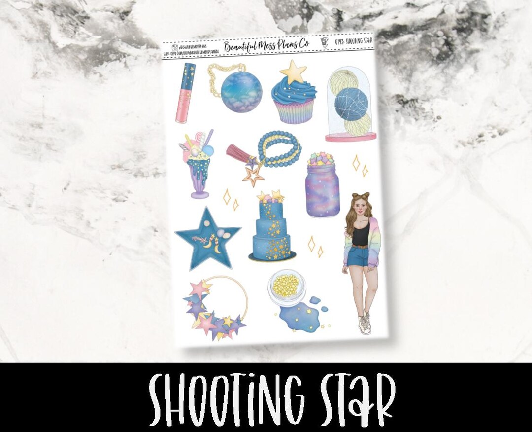 Shooting Star // Deco // Planner Stickers - Etsy