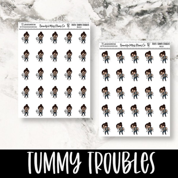 Stomach Pain Stickers - Etsy