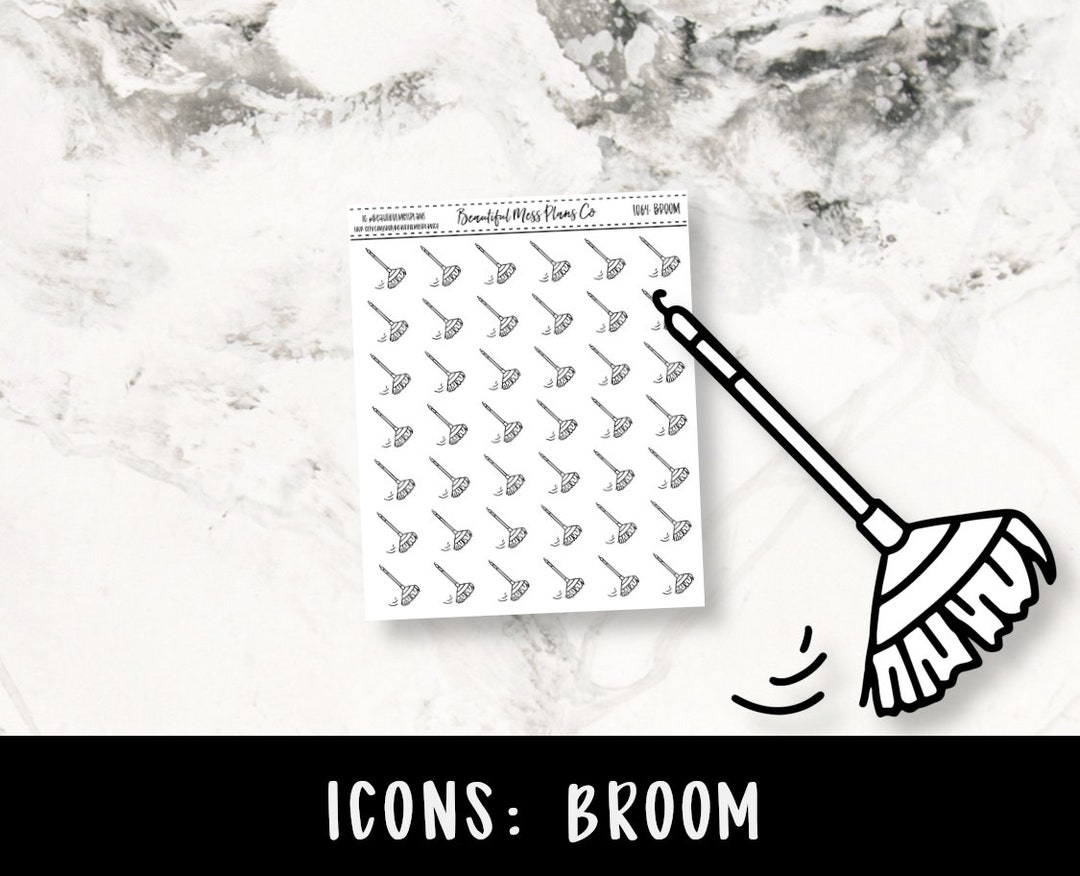 Broom Icons // Functional Stickers - Etsy