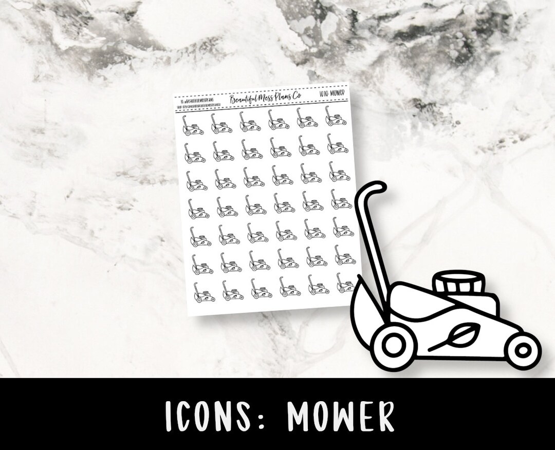 Mower Icons // Functional Stickers - Etsy