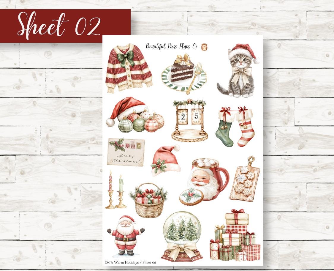 Warm Holidays // Journaling Kit // Planner Stickers // Journaling Kit ...