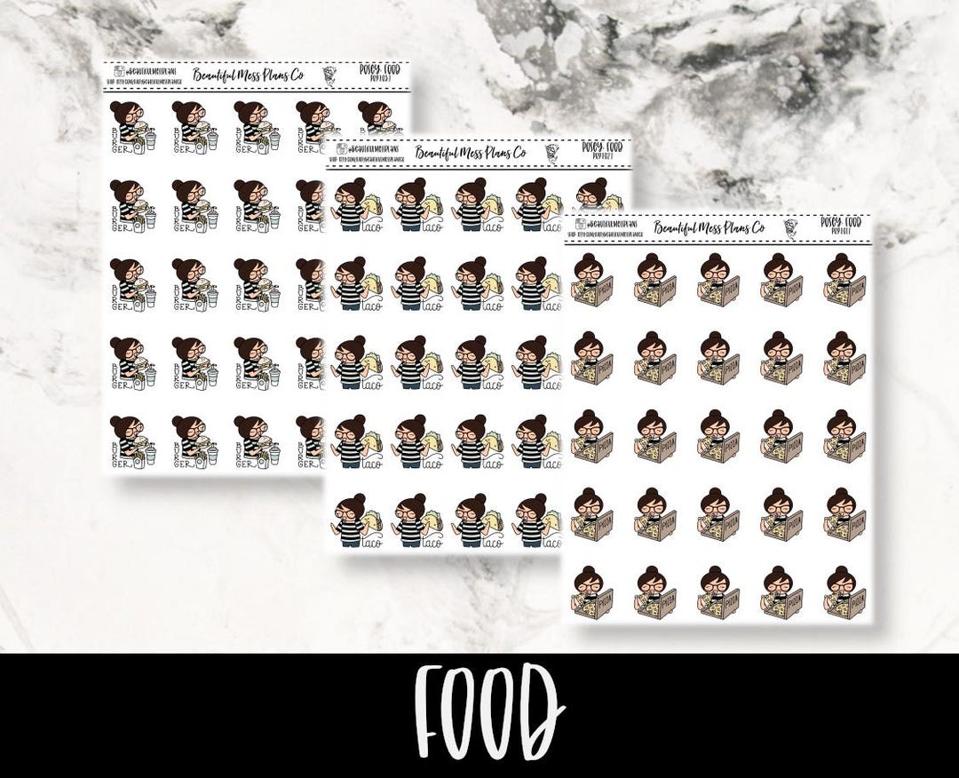 Posey: Food // Planner Stickers // Character Stickers - Etsy
