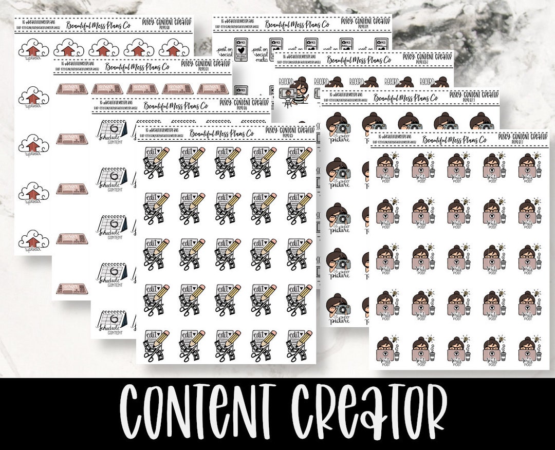 Posey: Content Creator // Planner Stickers // Character Stickers ...