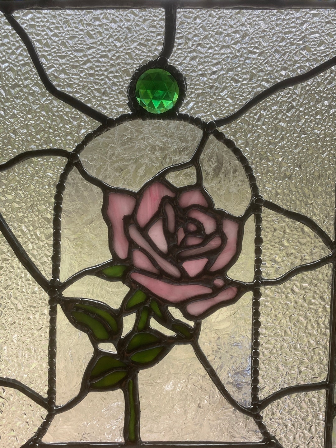Stained Glass Rose Panel - Etsy