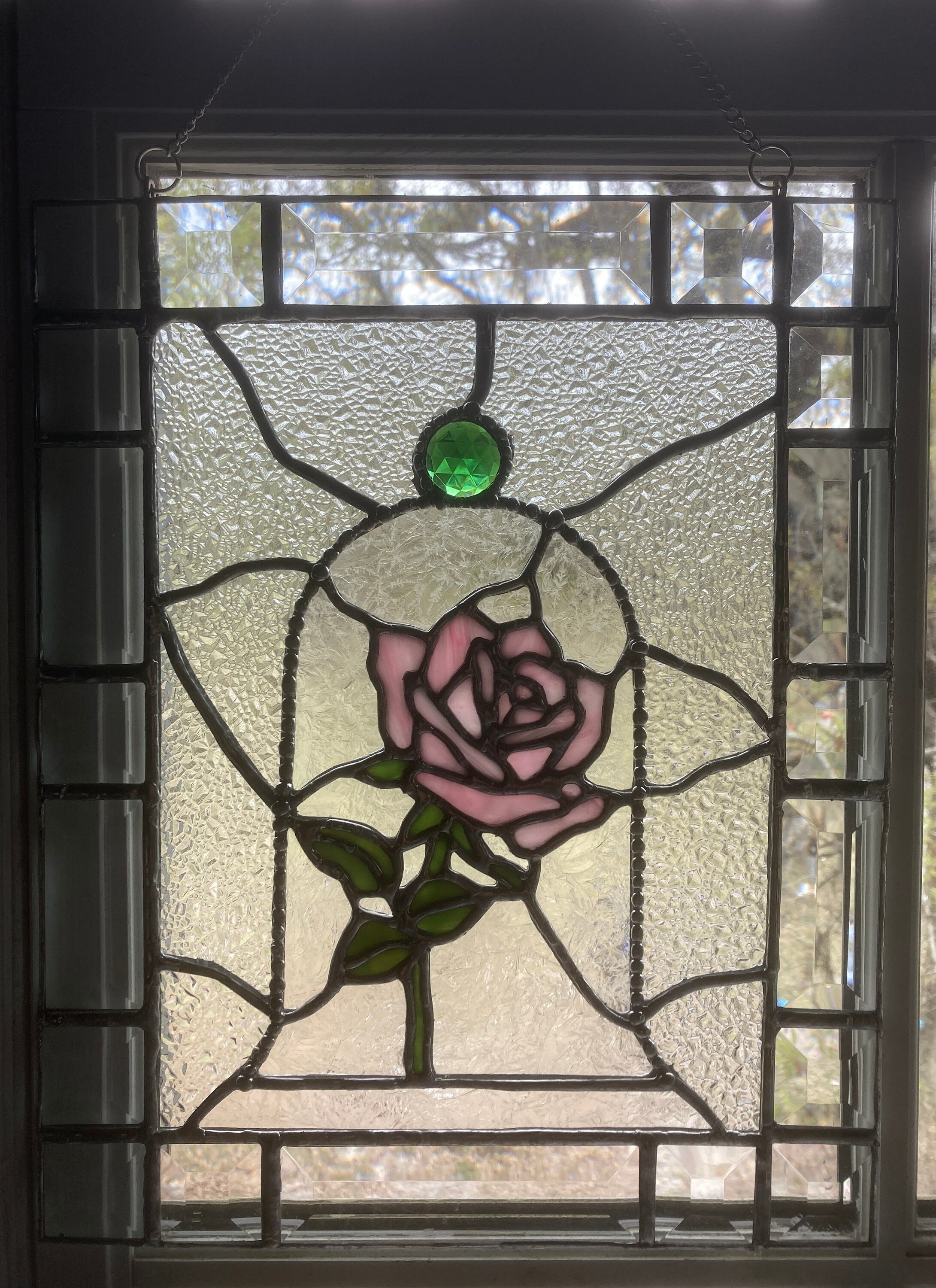 Stained Glass Rose Panel - Etsy