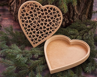 Wooden heart box | Etsy