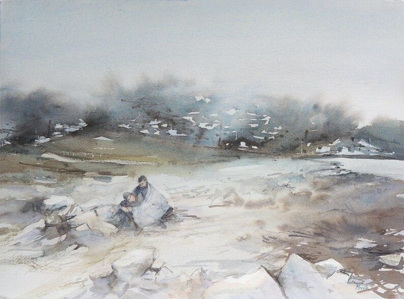 Commission Devon Coastal Wall Art Custom Sea Cliff Watercolor - Etsy