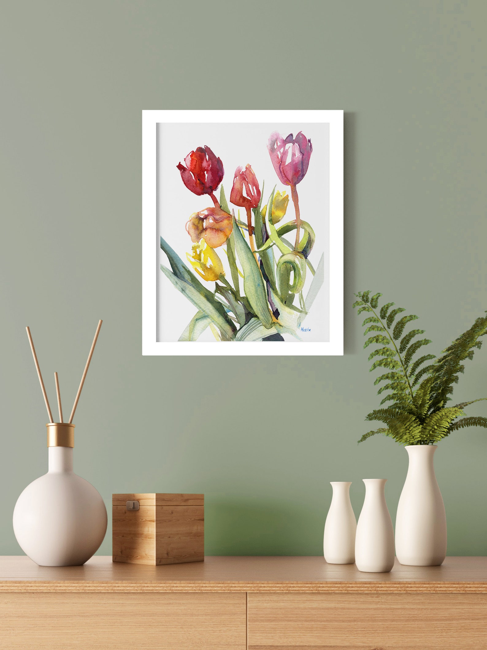 Tulip Flower Instant Download Print Red Tulip Printable | Etsy