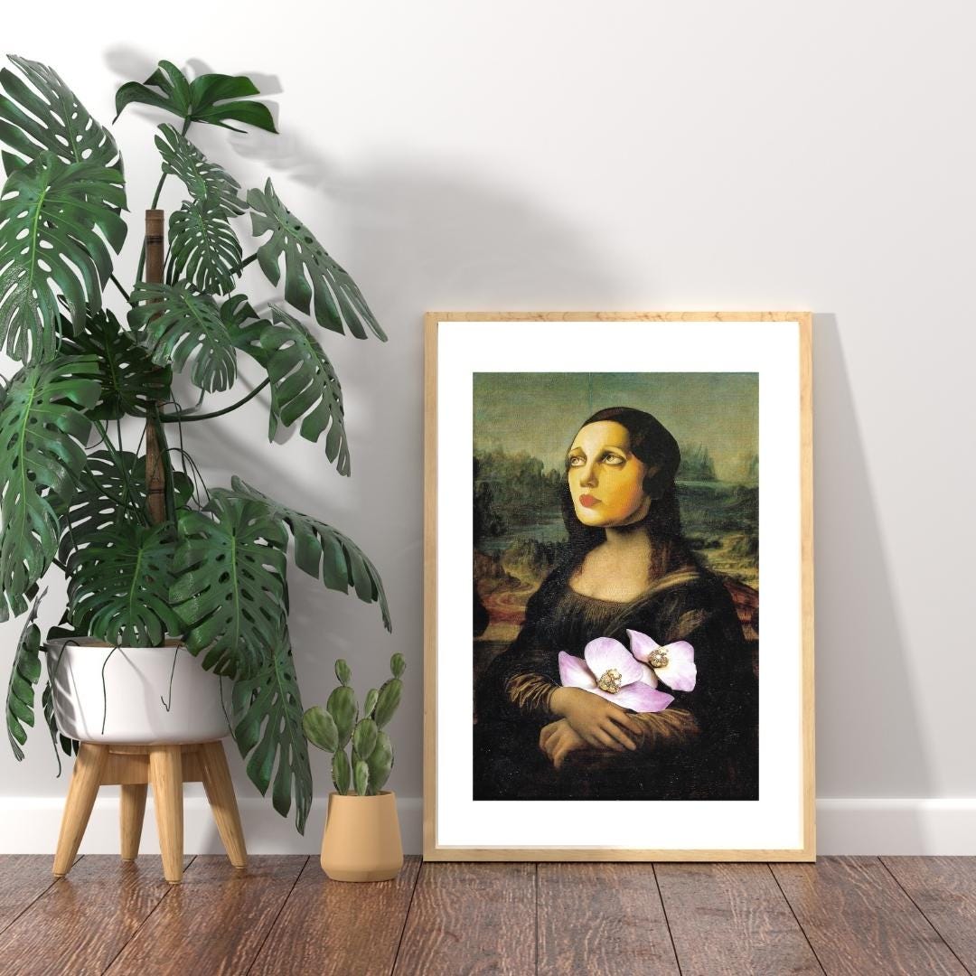 Mona Lisa Paper Collage Digital Print - Etsy