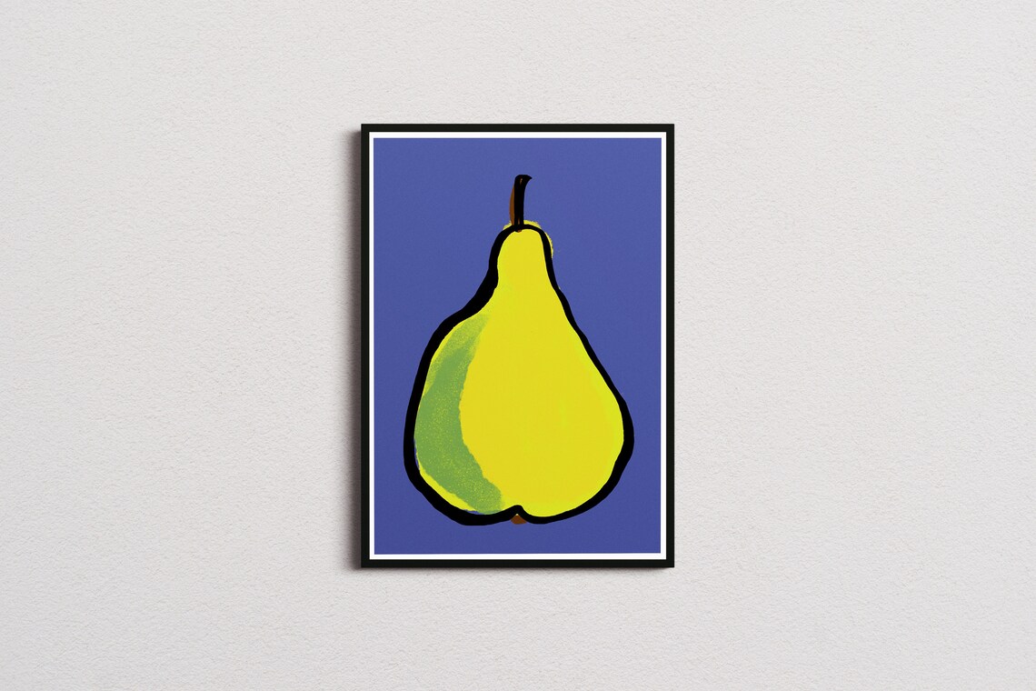 Pear Kitchen Decor Print/ Instant Download Wall Art/ Healthy Food ...