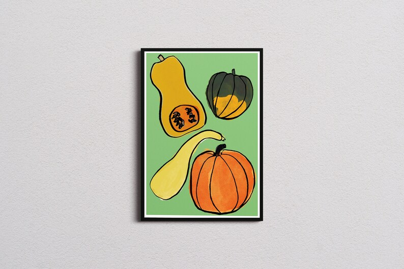 Squash Kitchen Decor Print/ Instant Download Wall Art/ Healthy Food ...