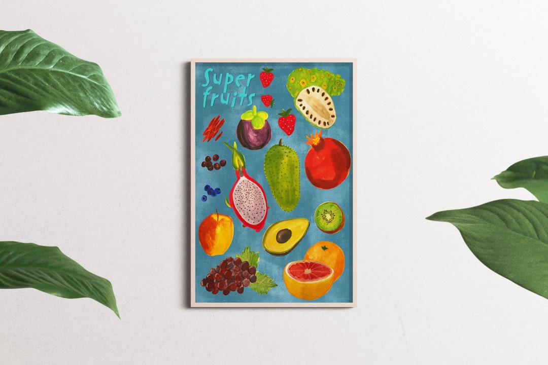 Super Fruits Instant Downloadable Kitchen Wall Art/ Home Decor Print ...