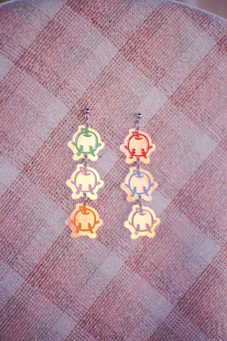 Jumimo Stardew Valley Iridescent Rainbow Trio Earrings - Etsy