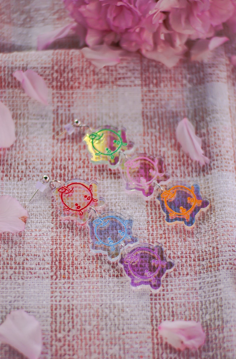 Jumimo Stardew Valley Iridescent Rainbow Trio Earrings - Etsy