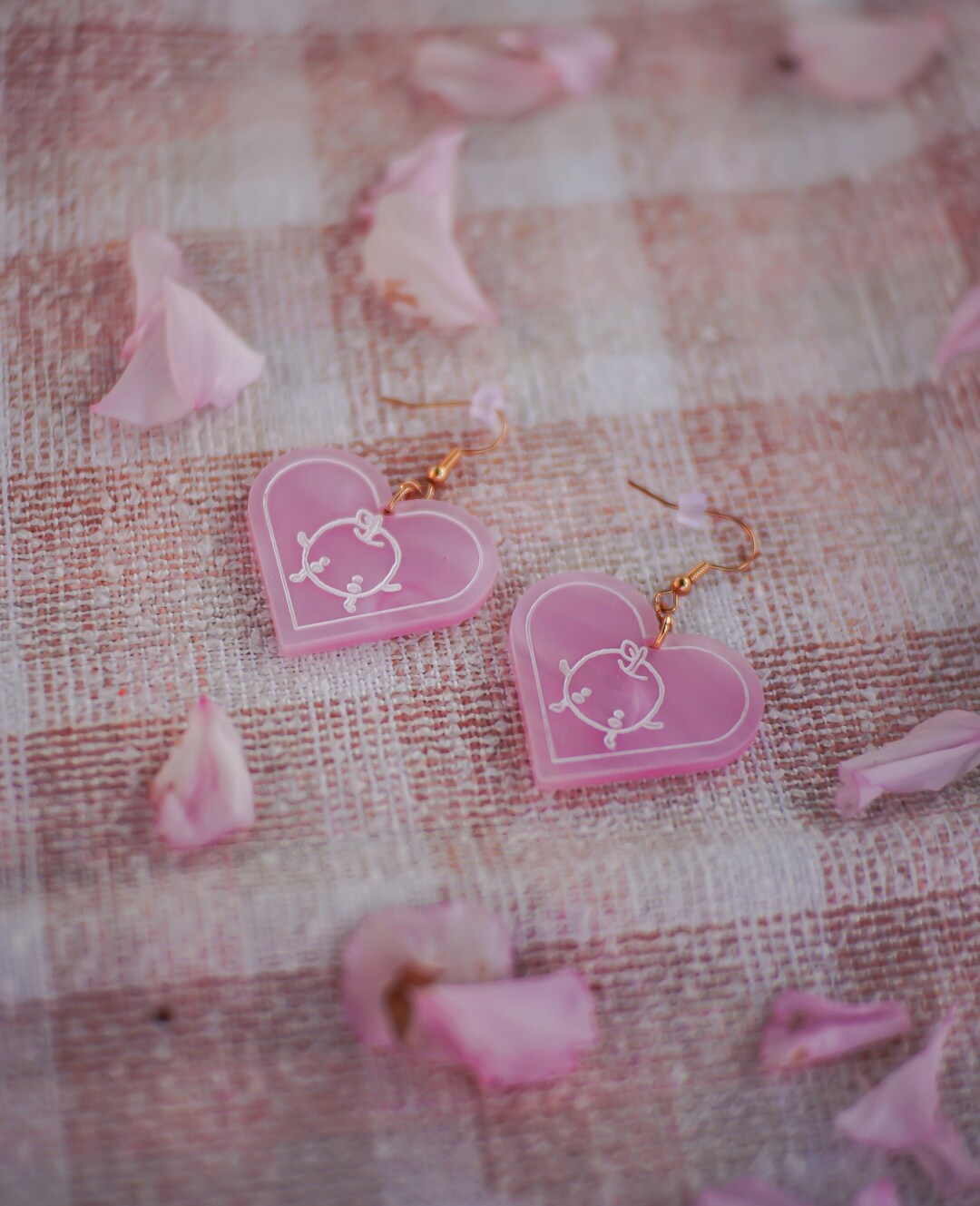Jumimo Stardew Valley Pink Pearl Heart Earrings - Etsy