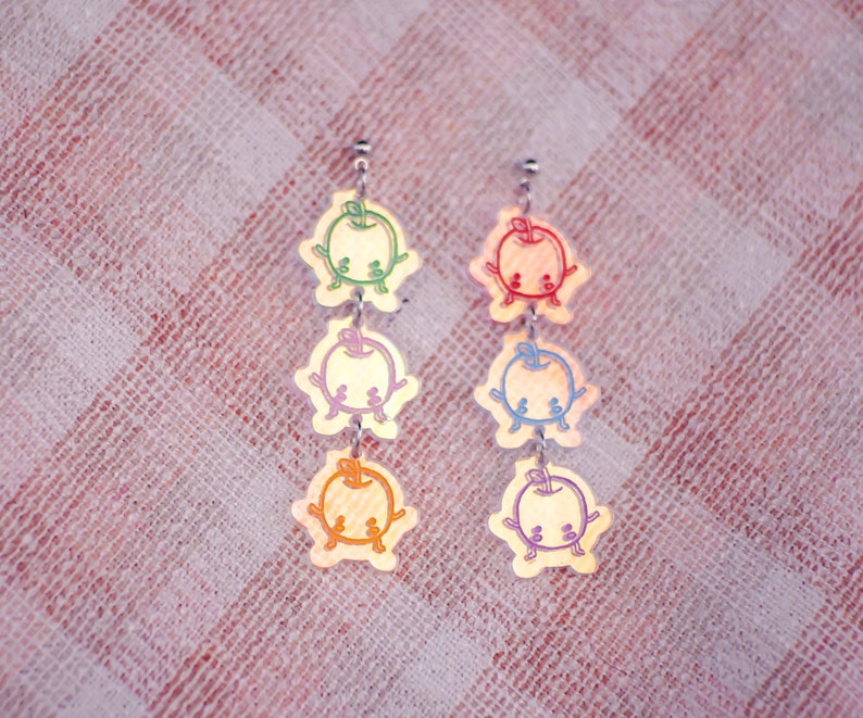 Jumimo Stardew Valley Iridescent Rainbow Trio Earrings - Etsy