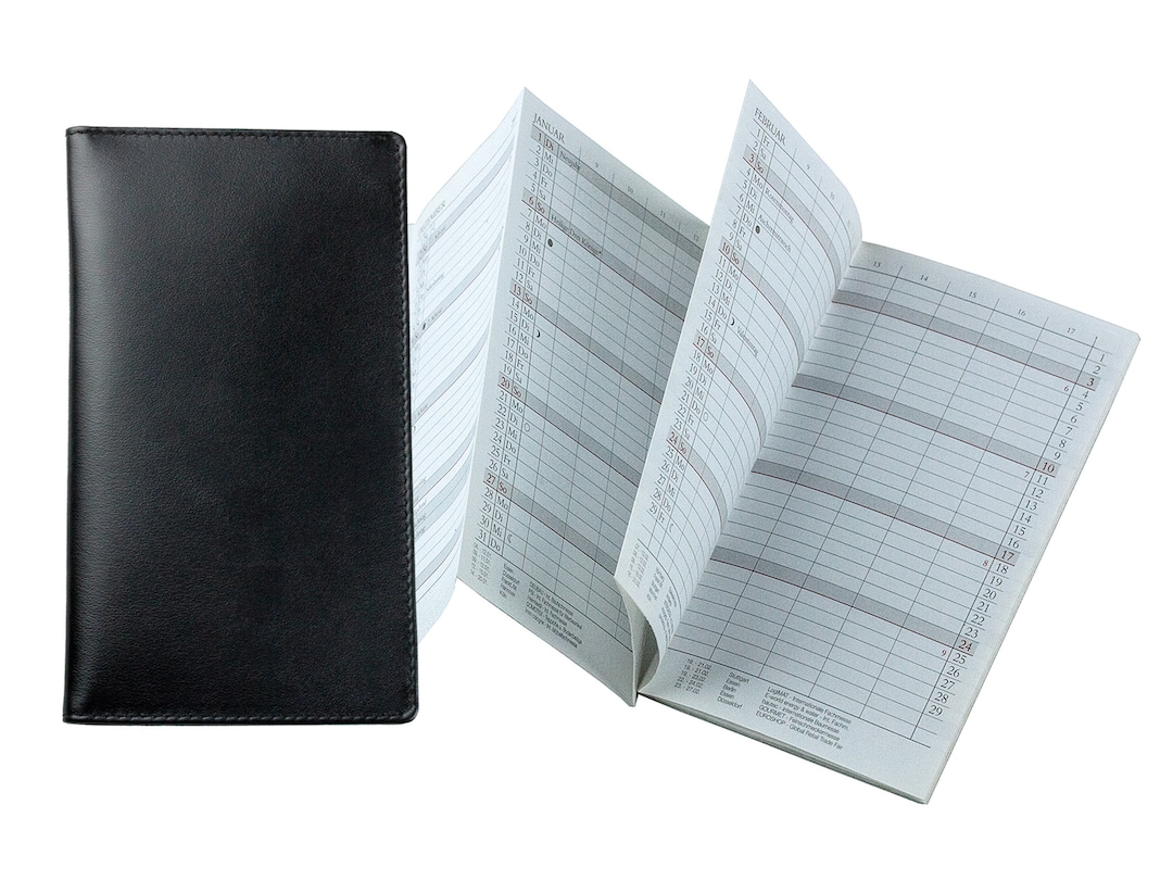Personalizable Folding Calendar 2024 DIN A6 Leather Appointment Planner ...