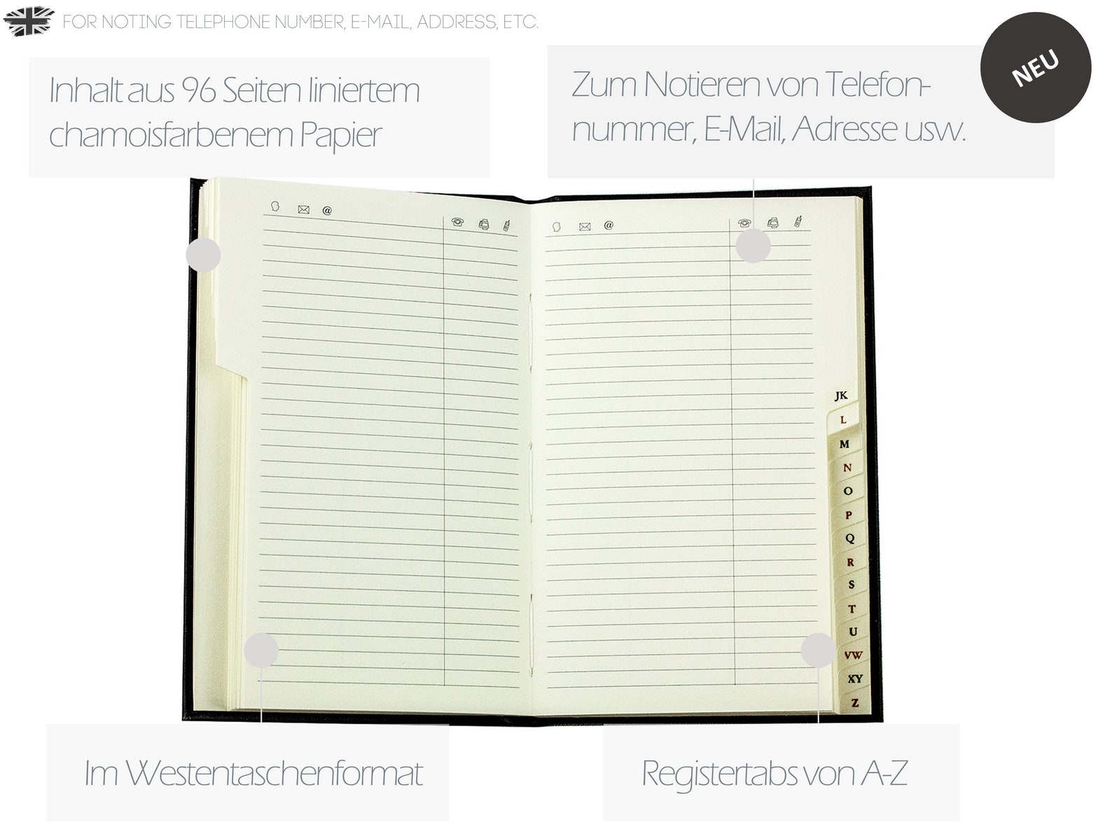 Personalisierbares Adressbuch DIN A6 gebunden mit A-Z Register - Etsy.de