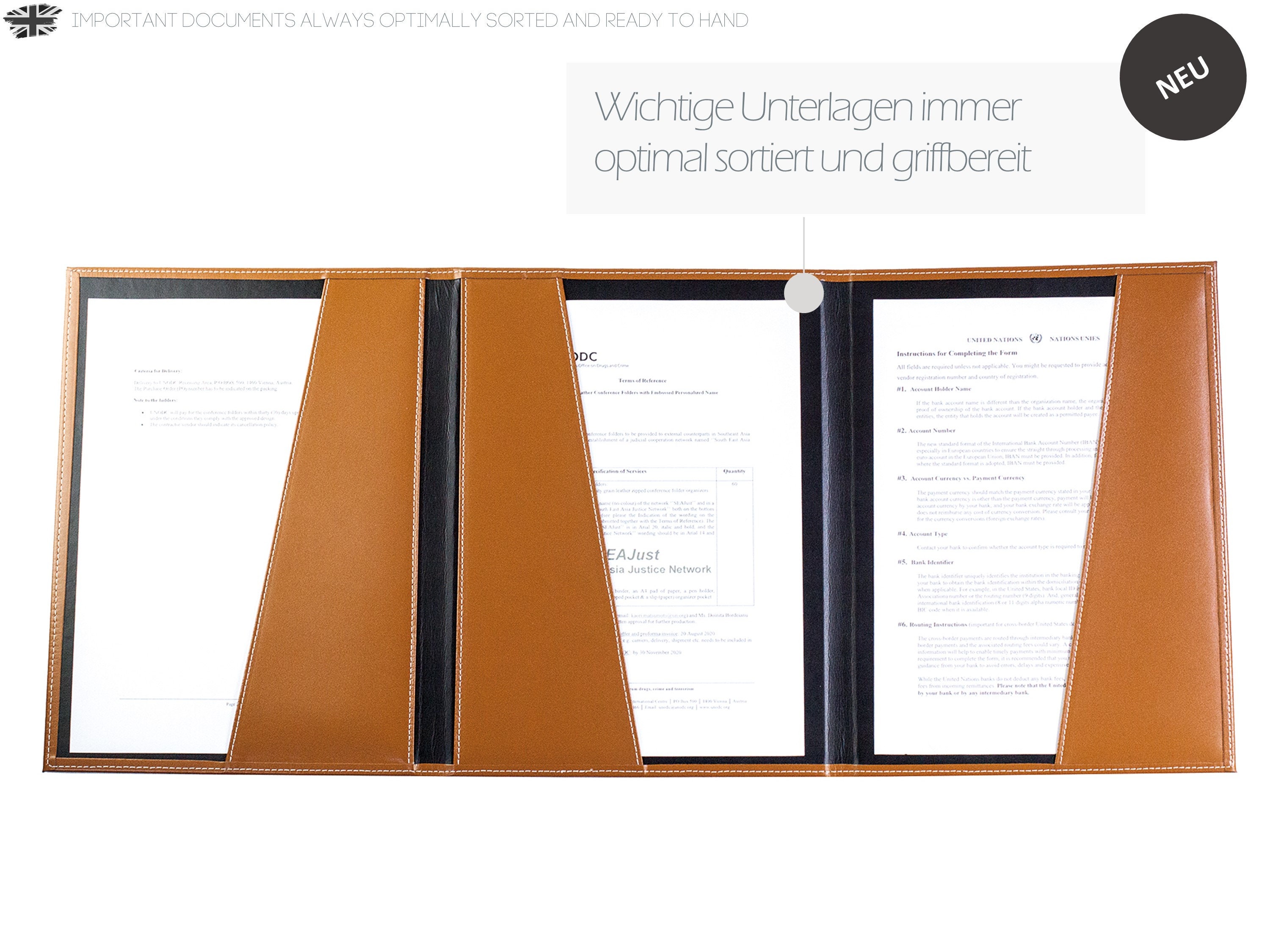 Contract and Certificate Folder With 3 Compartments DIN A4 - Etsy