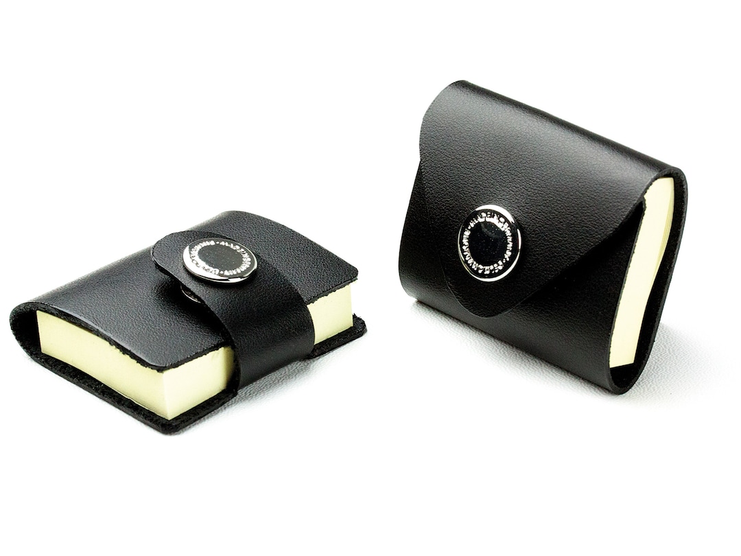 Set of 2 Sticky Notes Case Including 100 Sticky Notes With Leather Snap ...