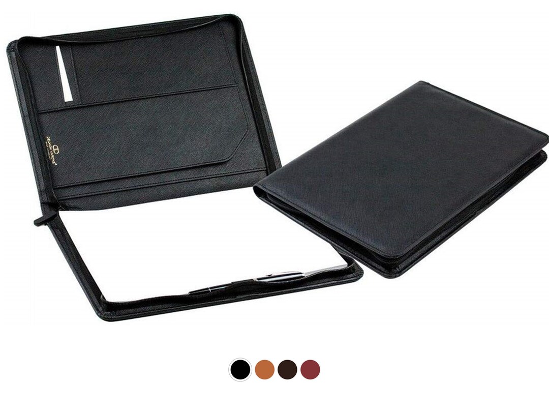 Carpeta de escritura personalizada DIN A4 símil piel Saffiano, carpeta ...