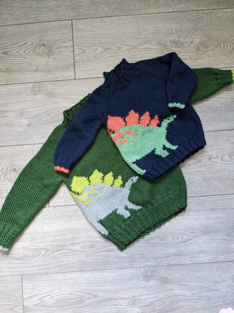 Kids Dino Sweater Knitting Pattern - Etsy