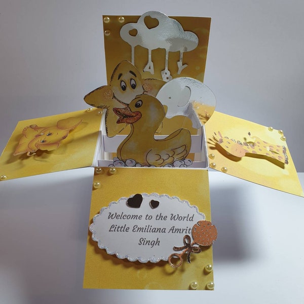 New Baby Pop up Card - Etsy UK