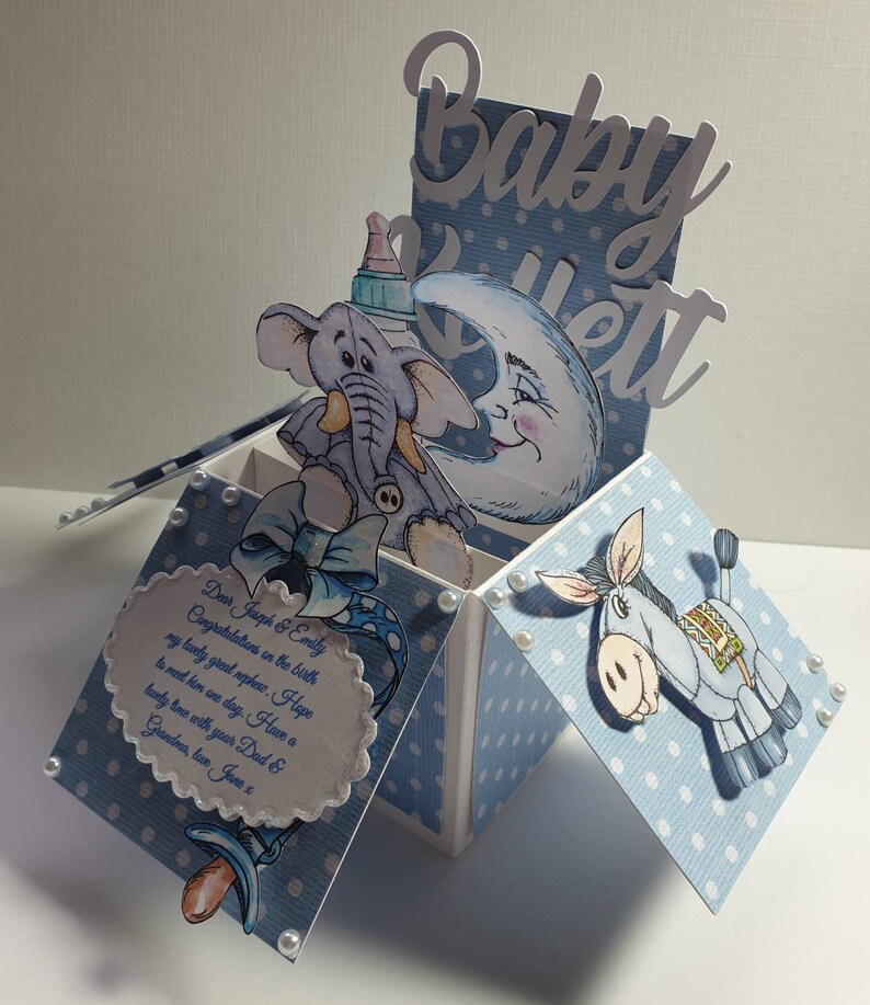 Beautiful Pop up Box Card for a Baby Boy | Etsy