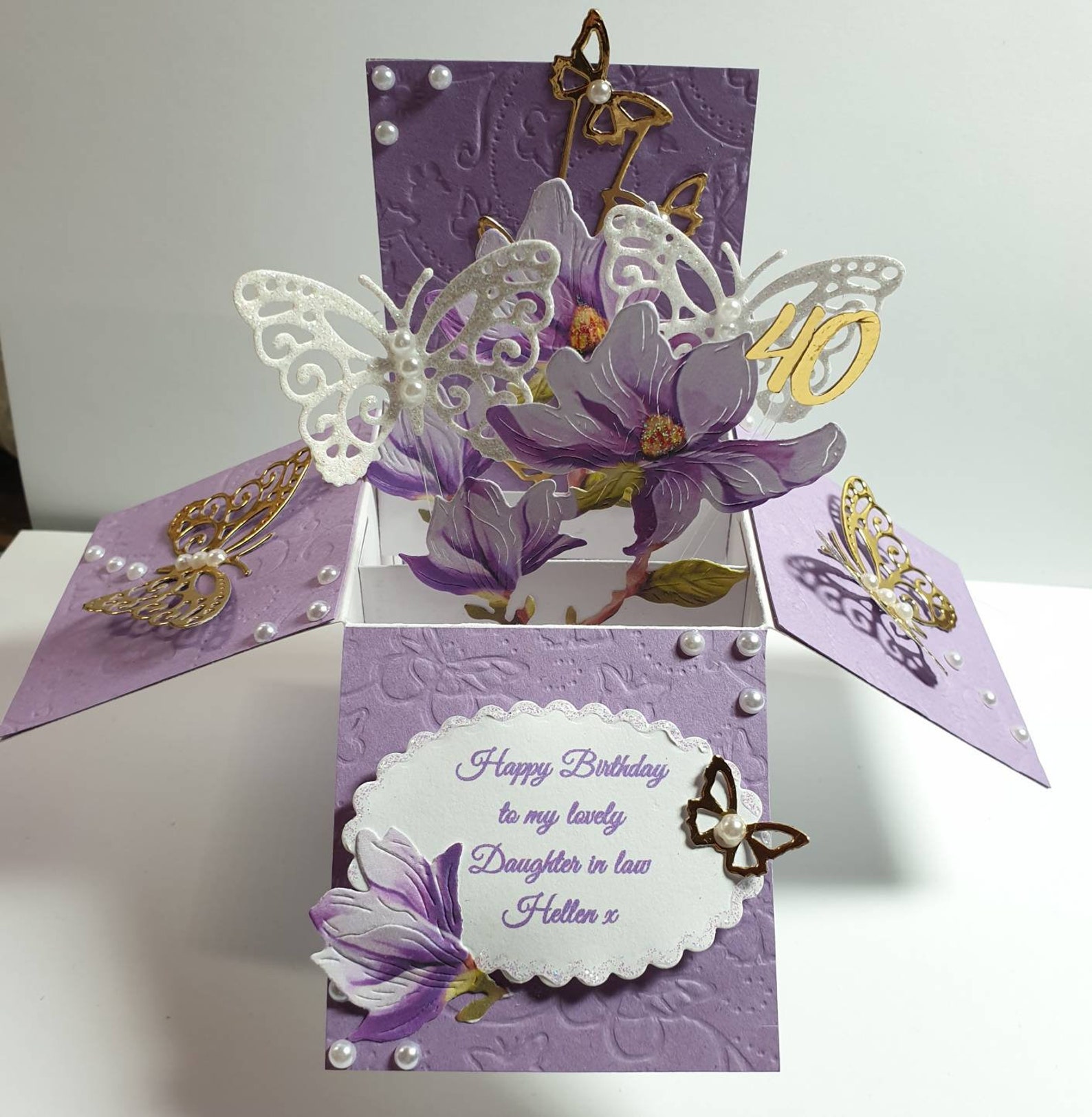 Beautiful Personalised Pop up Box Card for Any Occation - Etsy UK