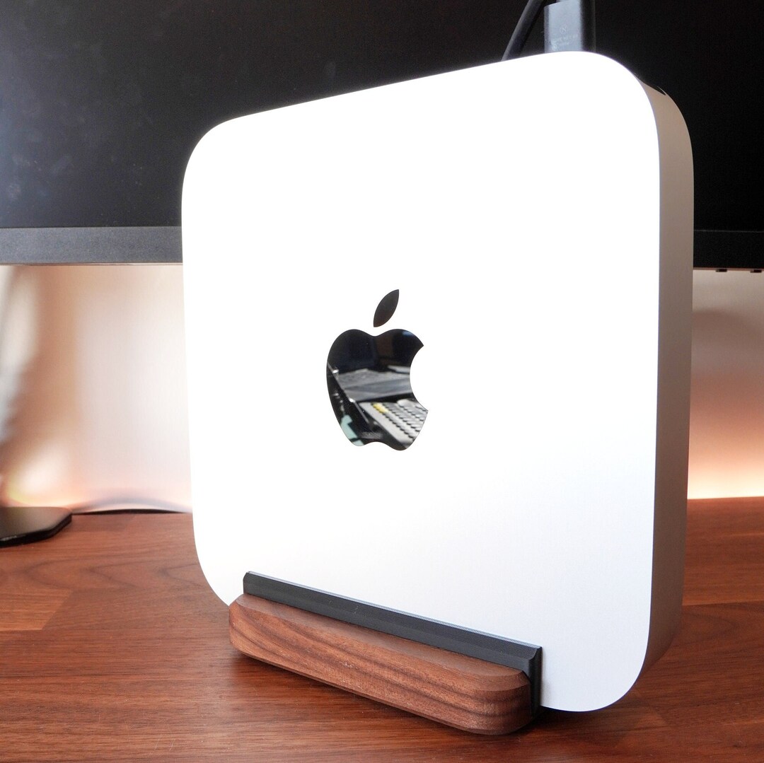 Mac Mini Stand Handmade Wooden Holder With Cable Access Sustainable Mac ...
