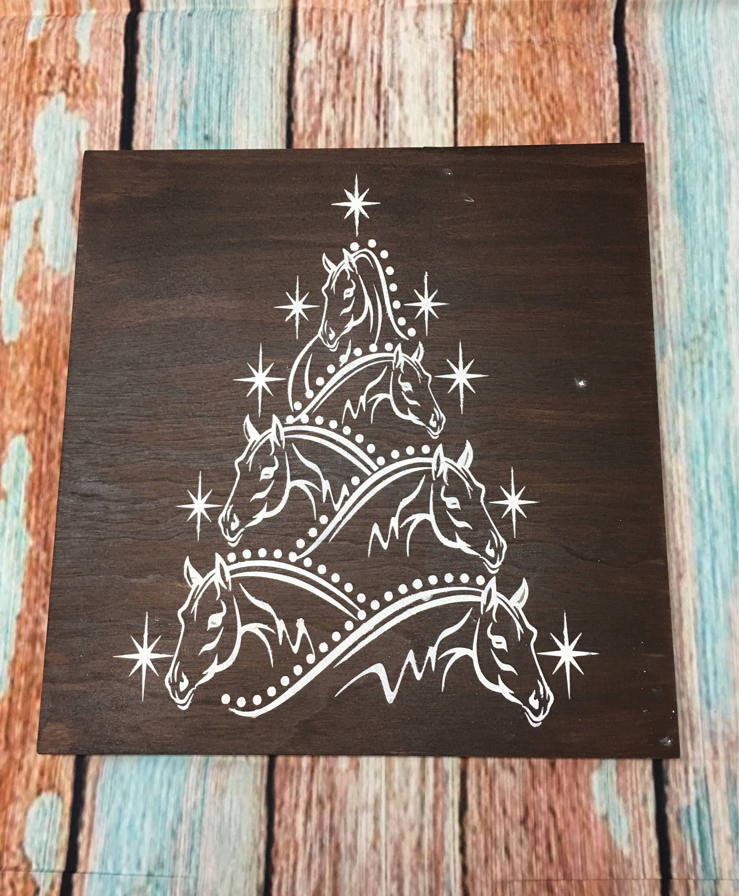 Horse Decor / Christmas Decor / Dressage Horse / Holiday Sign Horse ...
