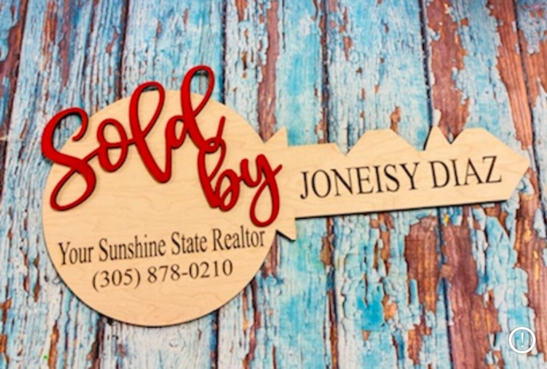 Key Closing Sign / Sold by Sign / Key Shaped Sign/ Realtor Sign ...