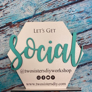 Let’s Get Social Sign / Socia Media Sign / Social Media Info - Etsy