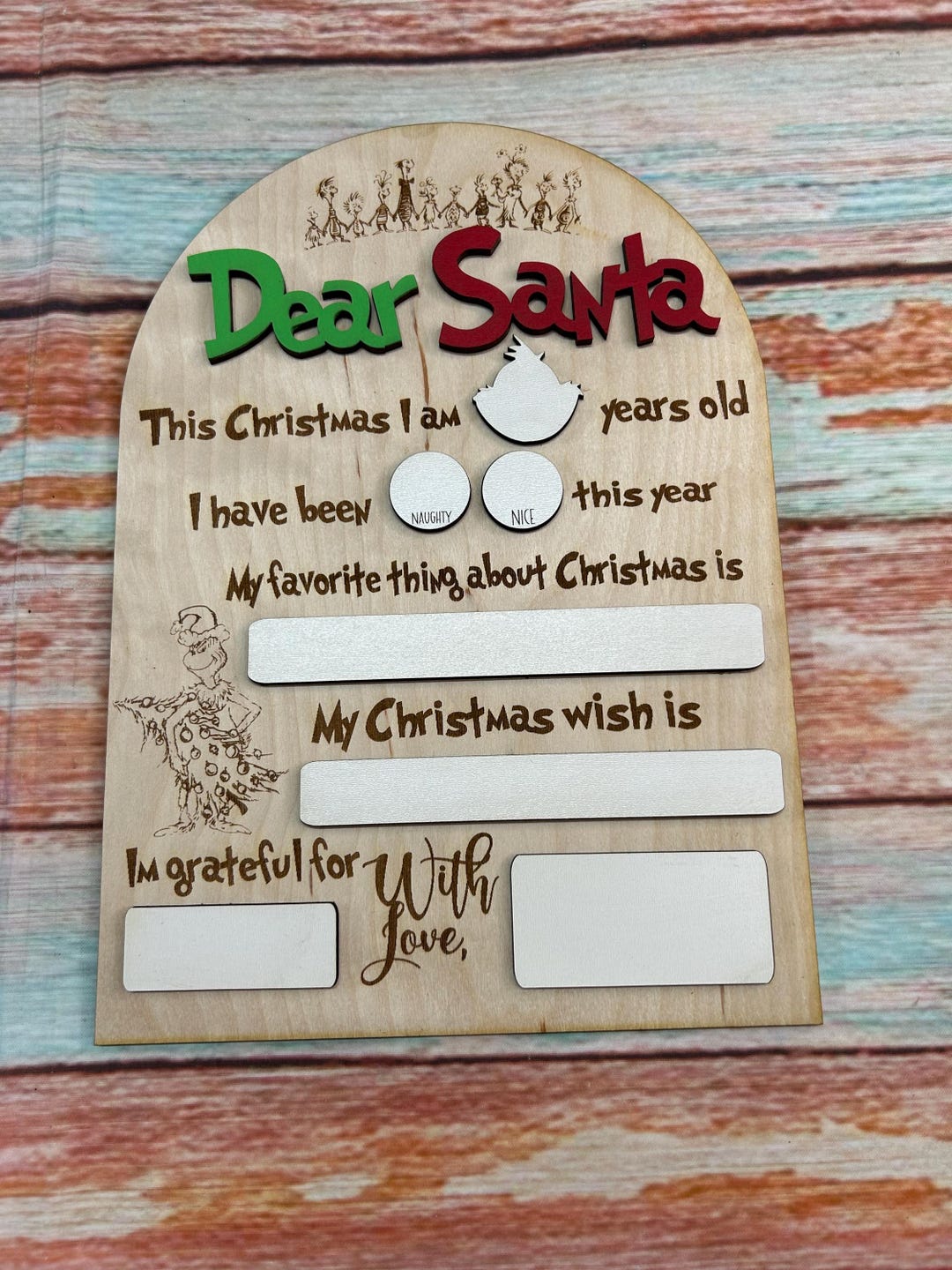 Dear Santa Interactive White Board Sign / Mouse Christmas / Grinch ...
