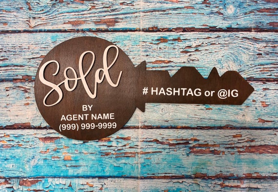 Key Closing Sign / Sold by Sign / Key Shaped Sign/ Realtor - Etsy