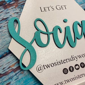 Let’s Get Social Sign / Socia Media Sign / Social Media Info - Etsy