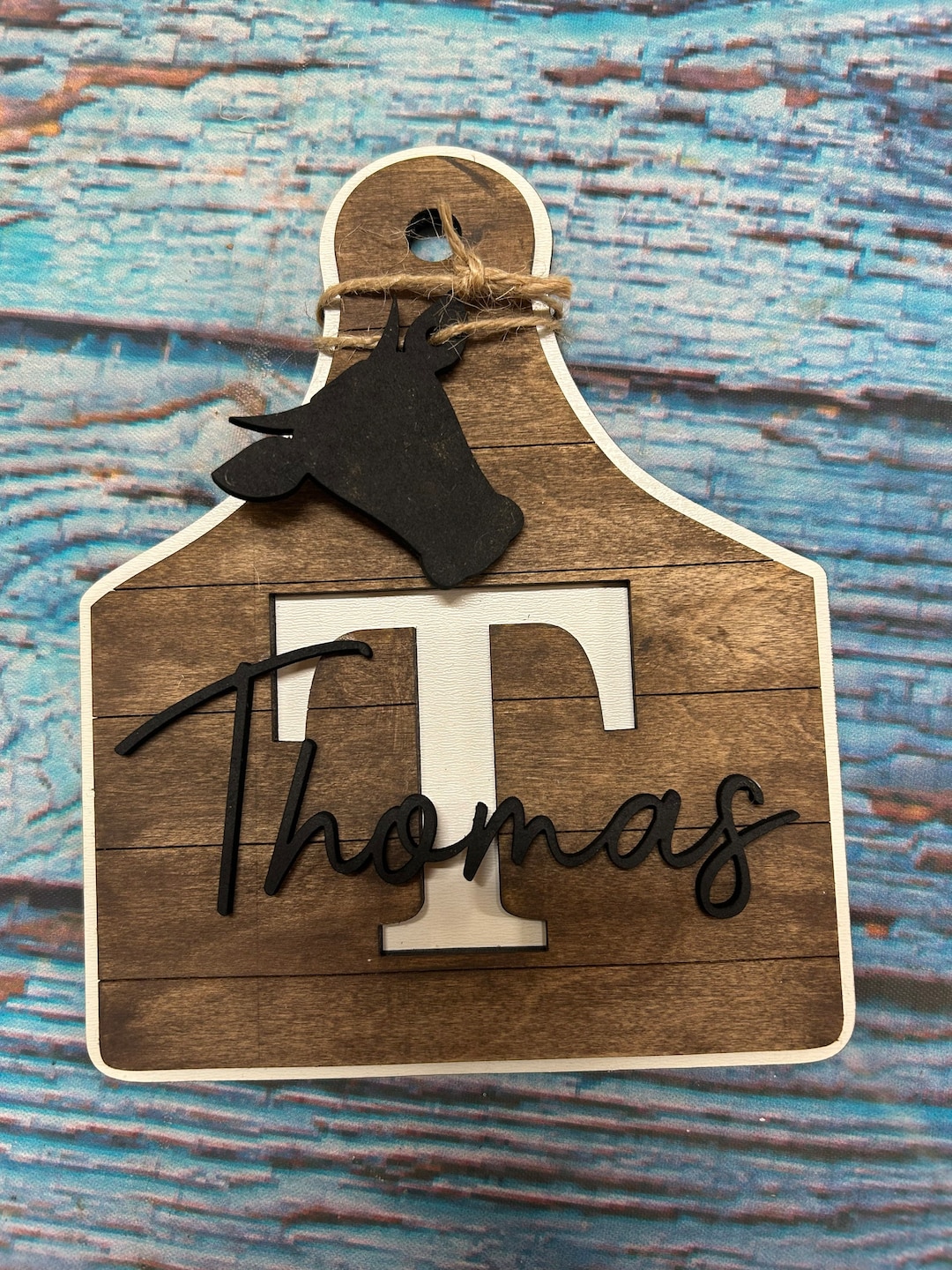 Cow Tag Decor / Western Last Name Sign / Cattle Tag Name Sign - Etsy