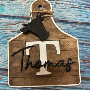 Cow Tag Decor / Western Last Name Sign / Cattle Tag Name Sign - Etsy