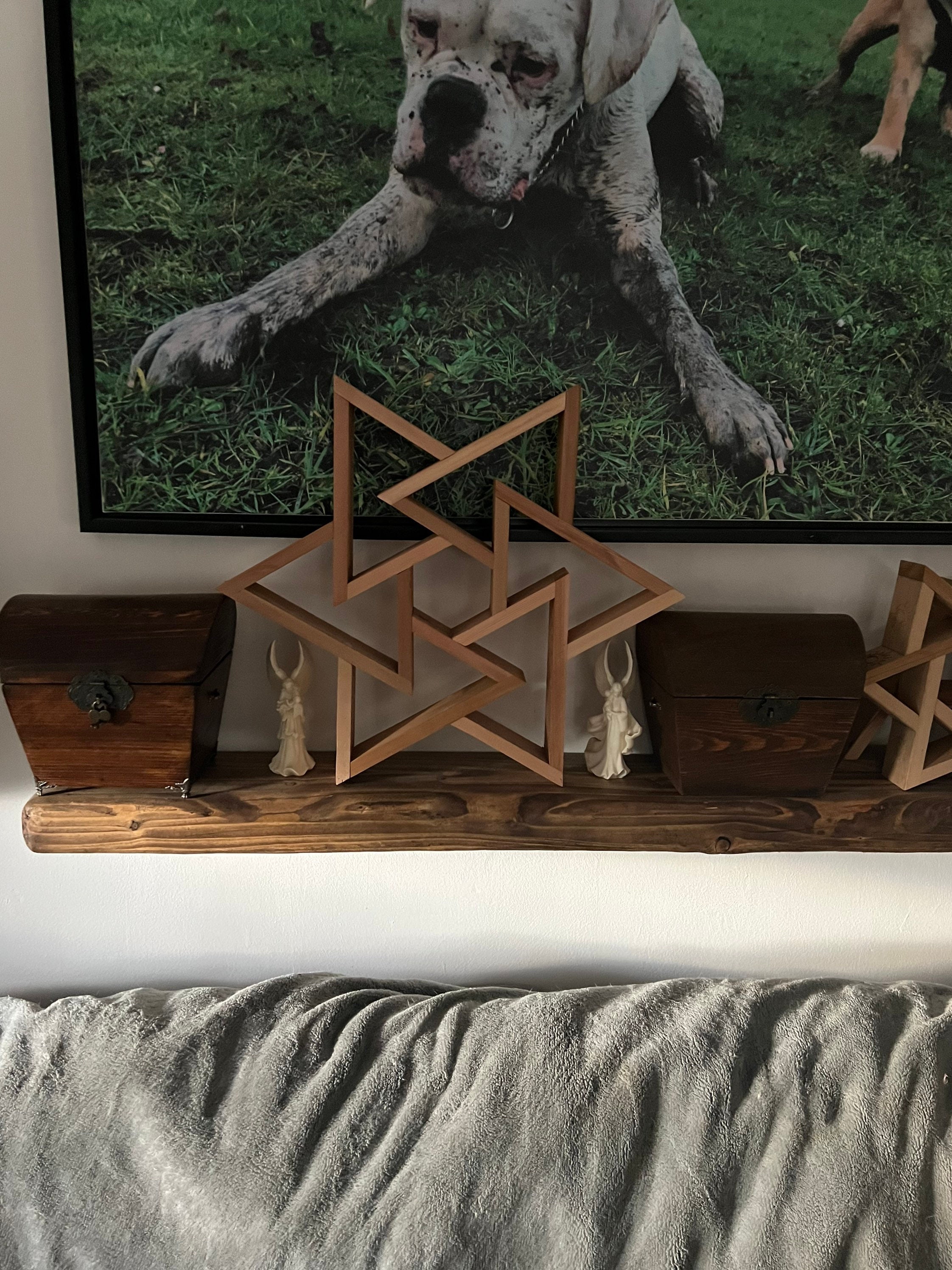 Cedar Triangular Star Shelf Wall Art - Etsy