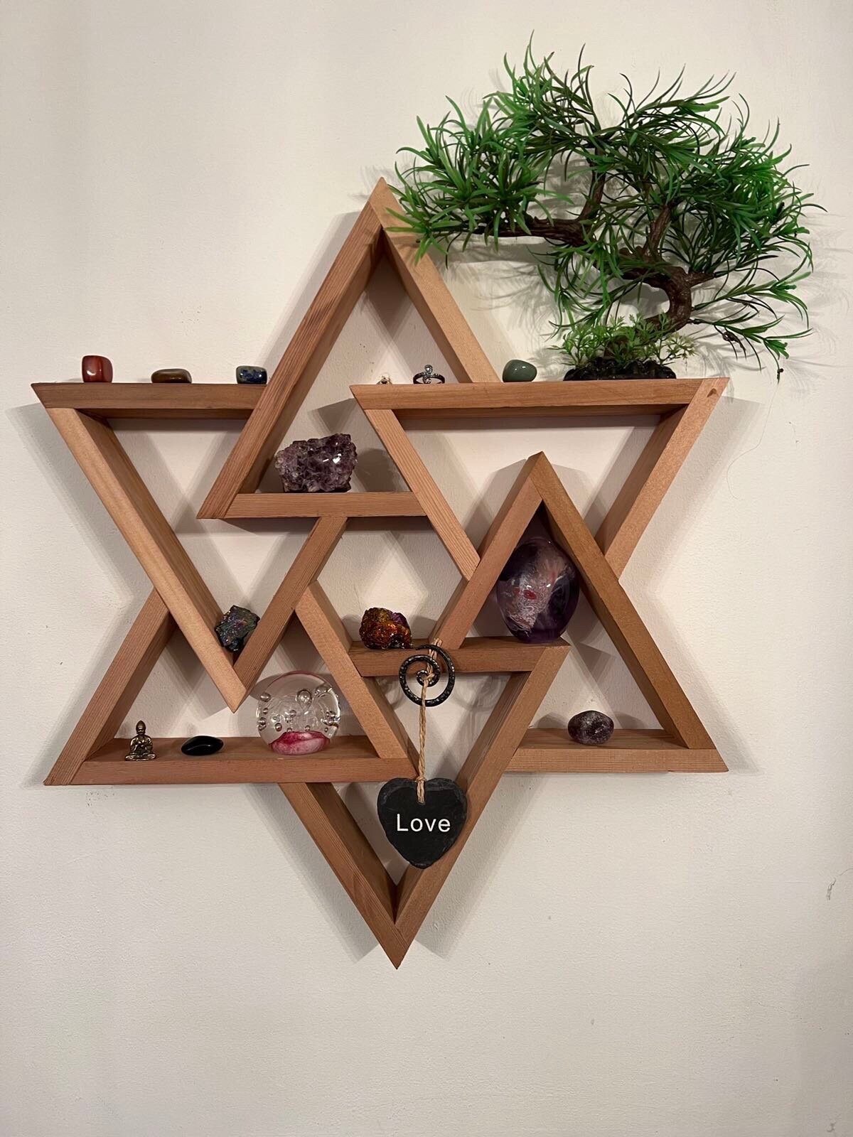 Cedar Triangular Star Shelf Wall Art - Etsy